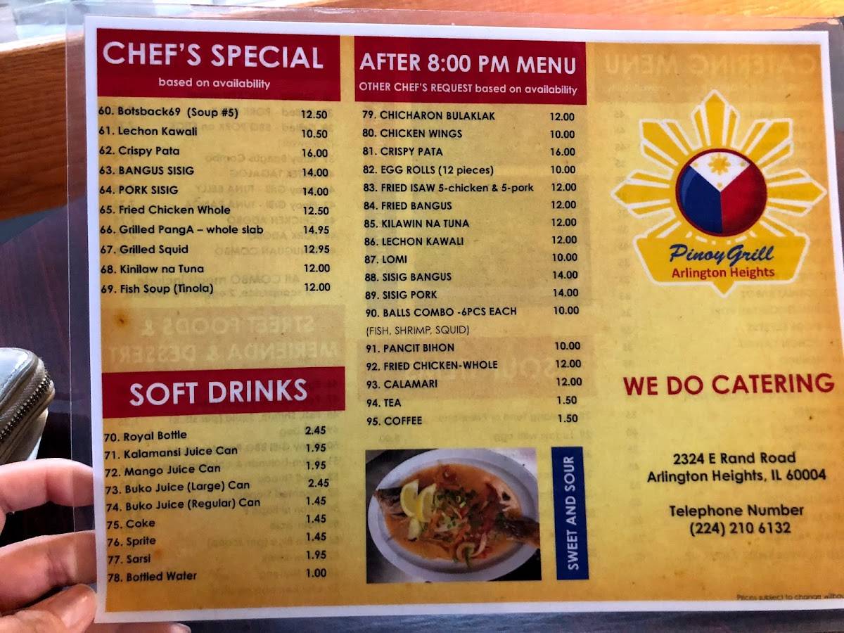 Menu at Pinoy Grill Authentic Filipino Street Foods restaurant ...