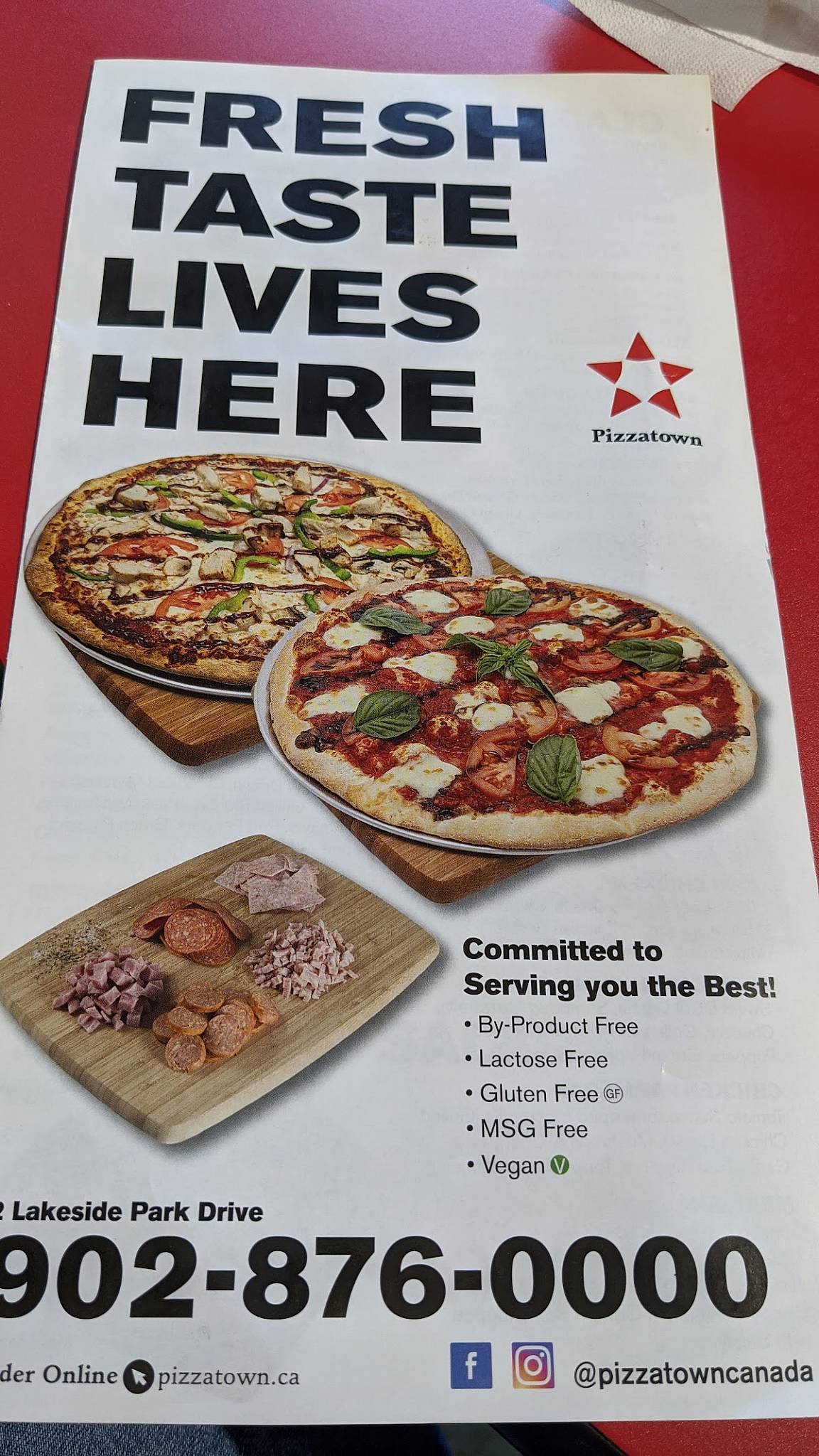 Menu at Pizzatown Lakeside restaurant, Lakeside, 2 Lakeside Park Dr