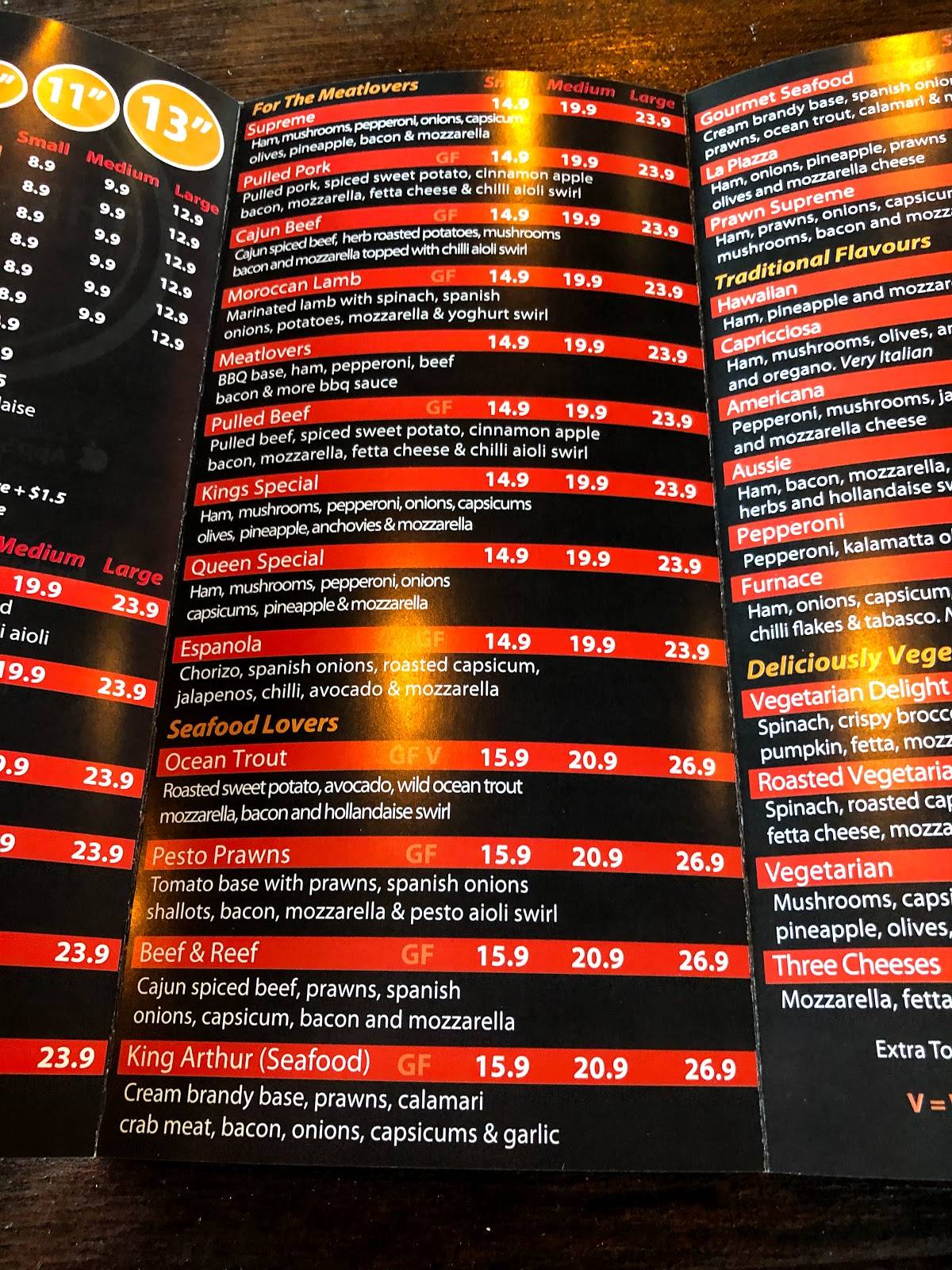 Carta de pizzería Three Kings Pizza Parkwood, Parkwood, 310 Olsen Ave