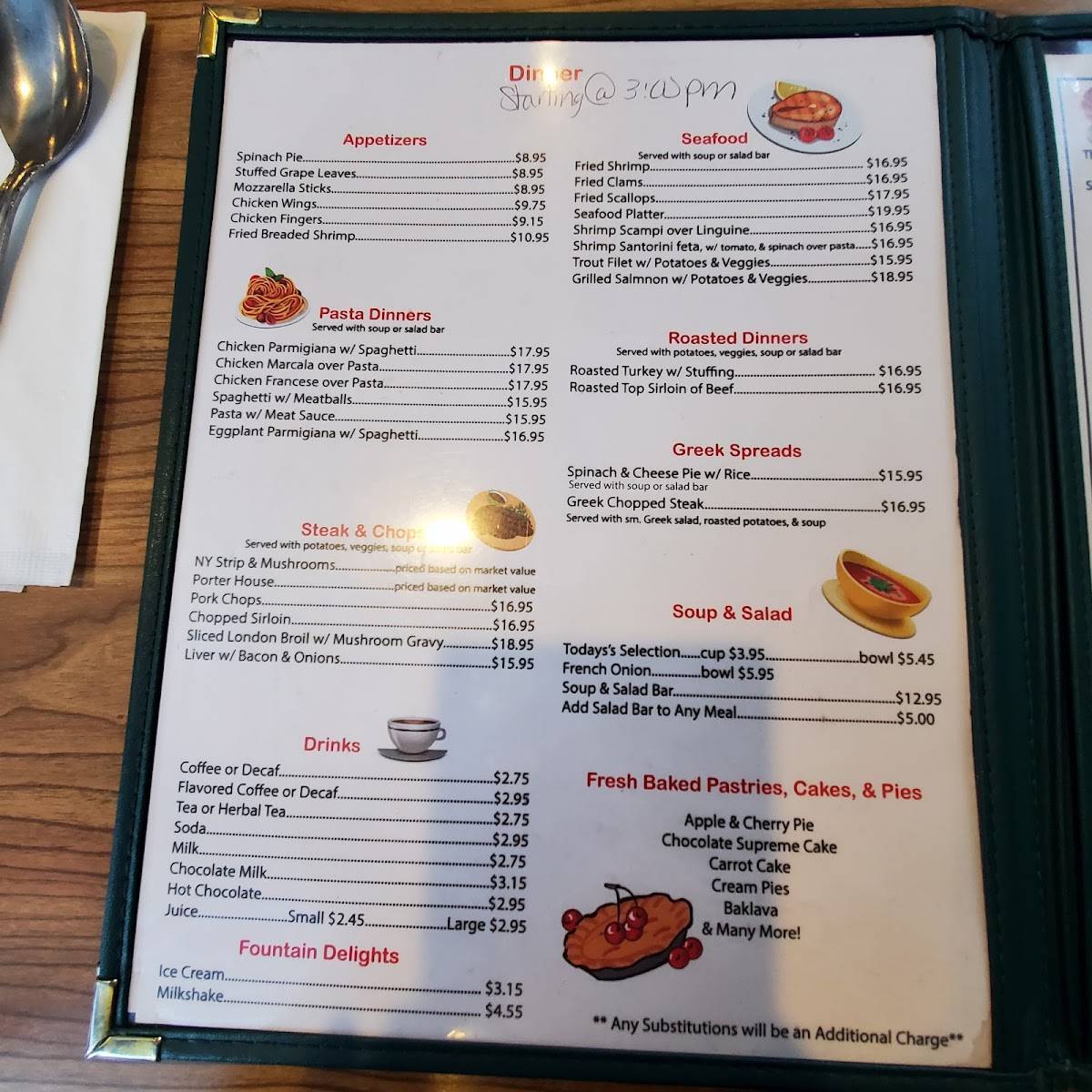 Menu at Plaza Diner restaurant, Oneonta
