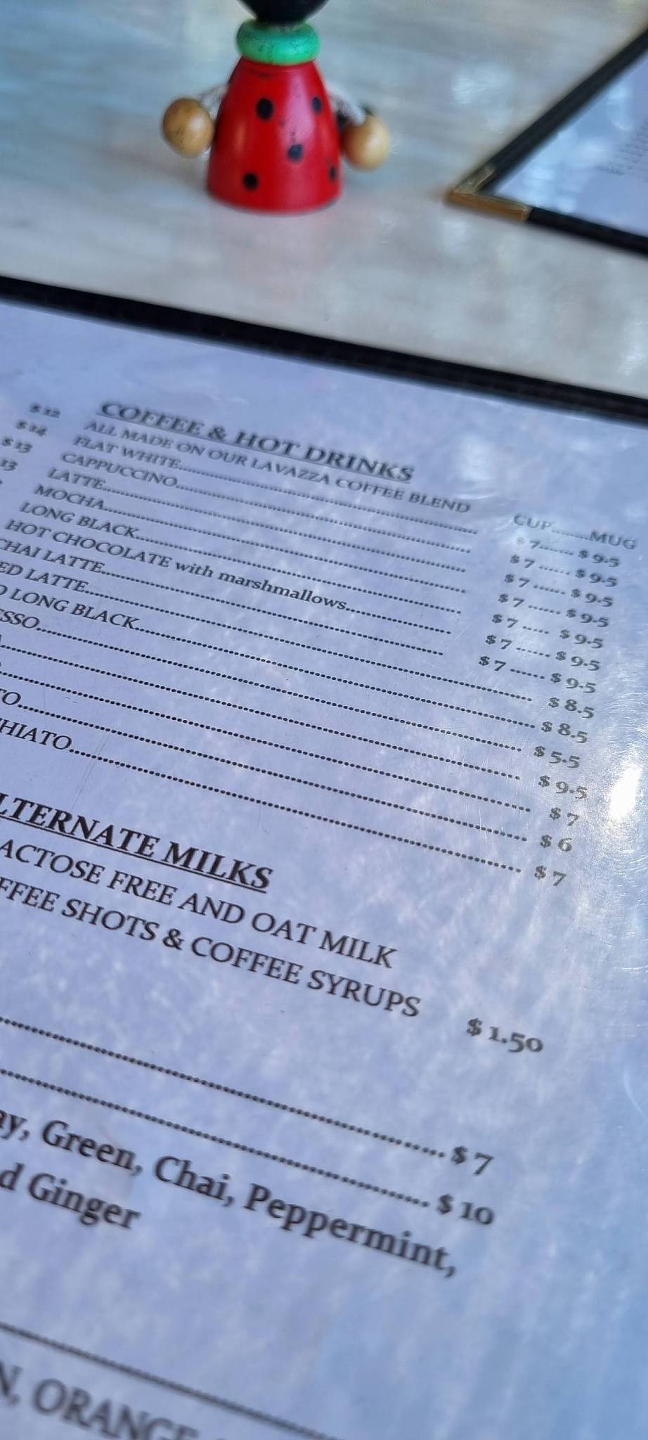 Menu at Poets Cafe, Montville