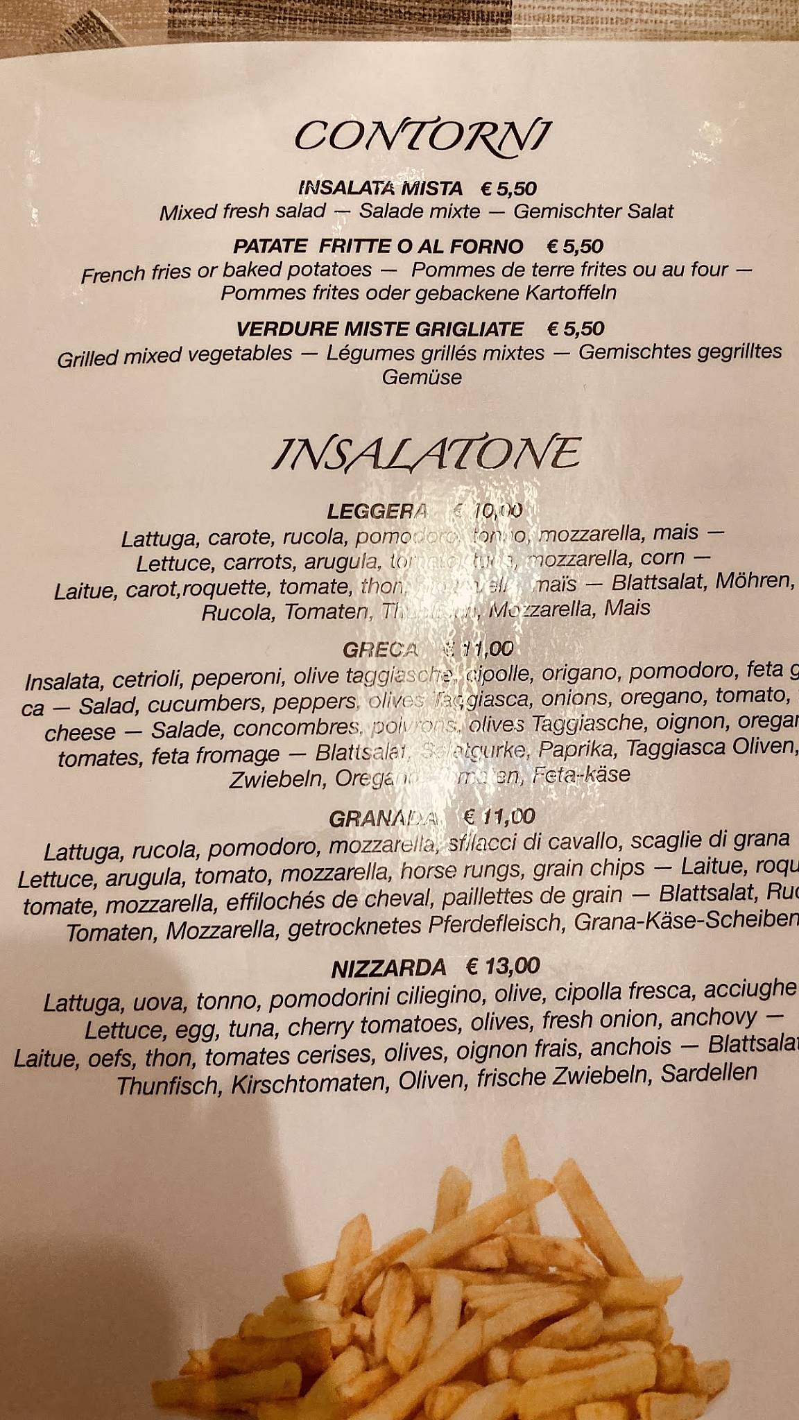 Menu at Bacaro Quebrado pub & bar, Venice