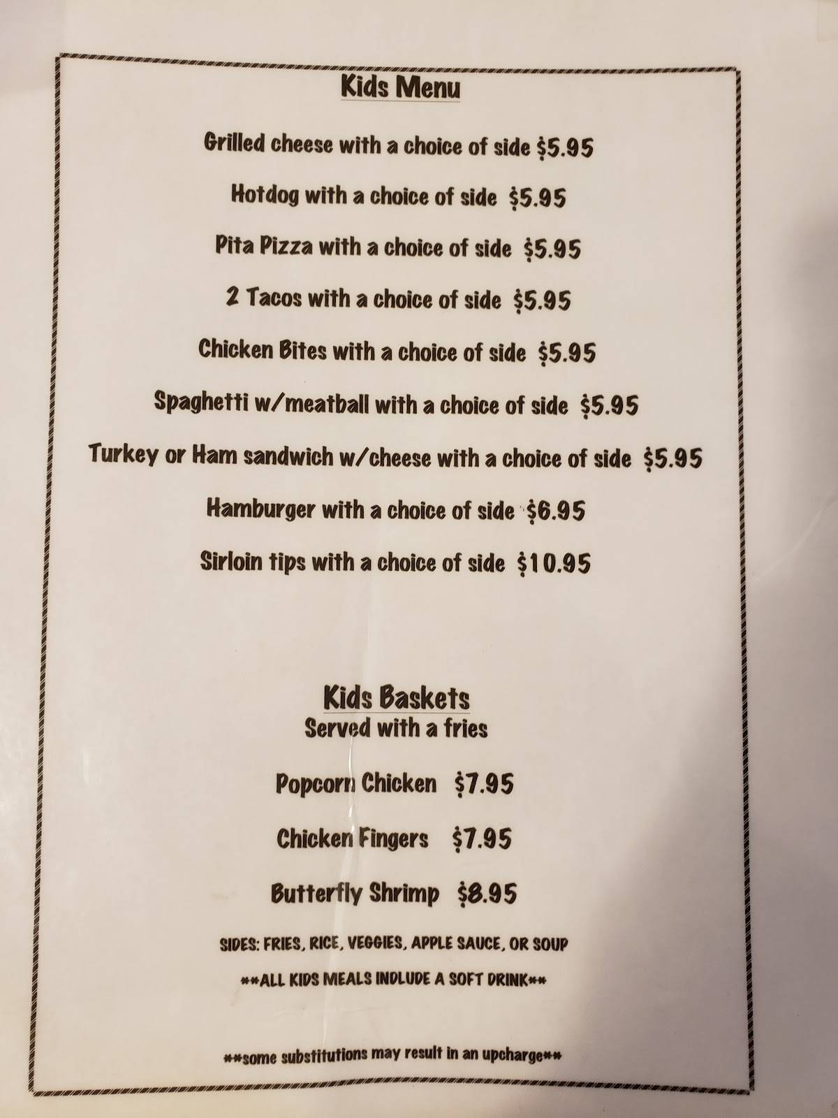 Menu at Courthouse Grille & Pub, Brookville