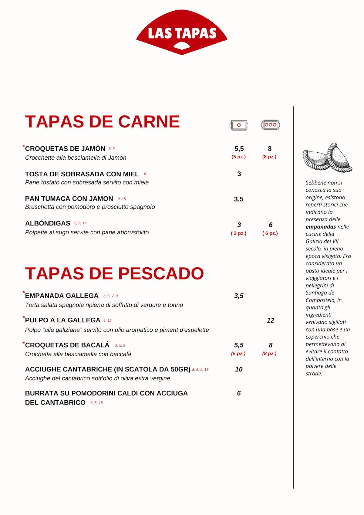 Speisekarte von Las Tapas pub & Bar, ROM