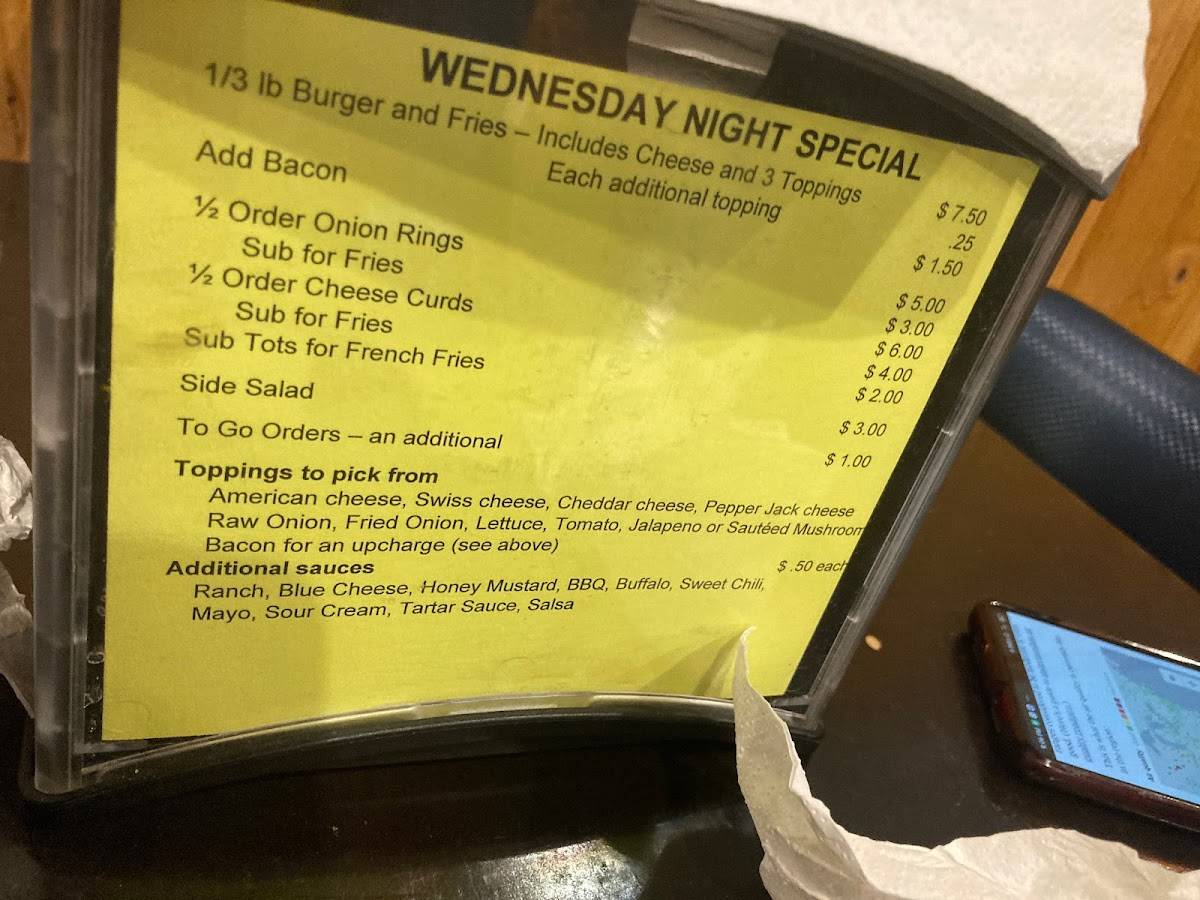 Menu at Lazy River pub & bar, River Falls