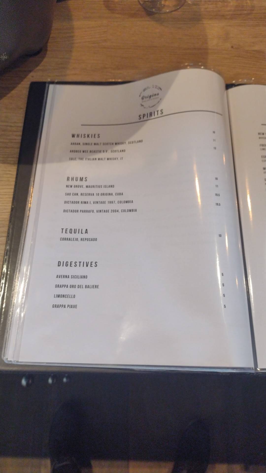 Speisekarte von Origins Wine Bar & Taperia, Luxemburg