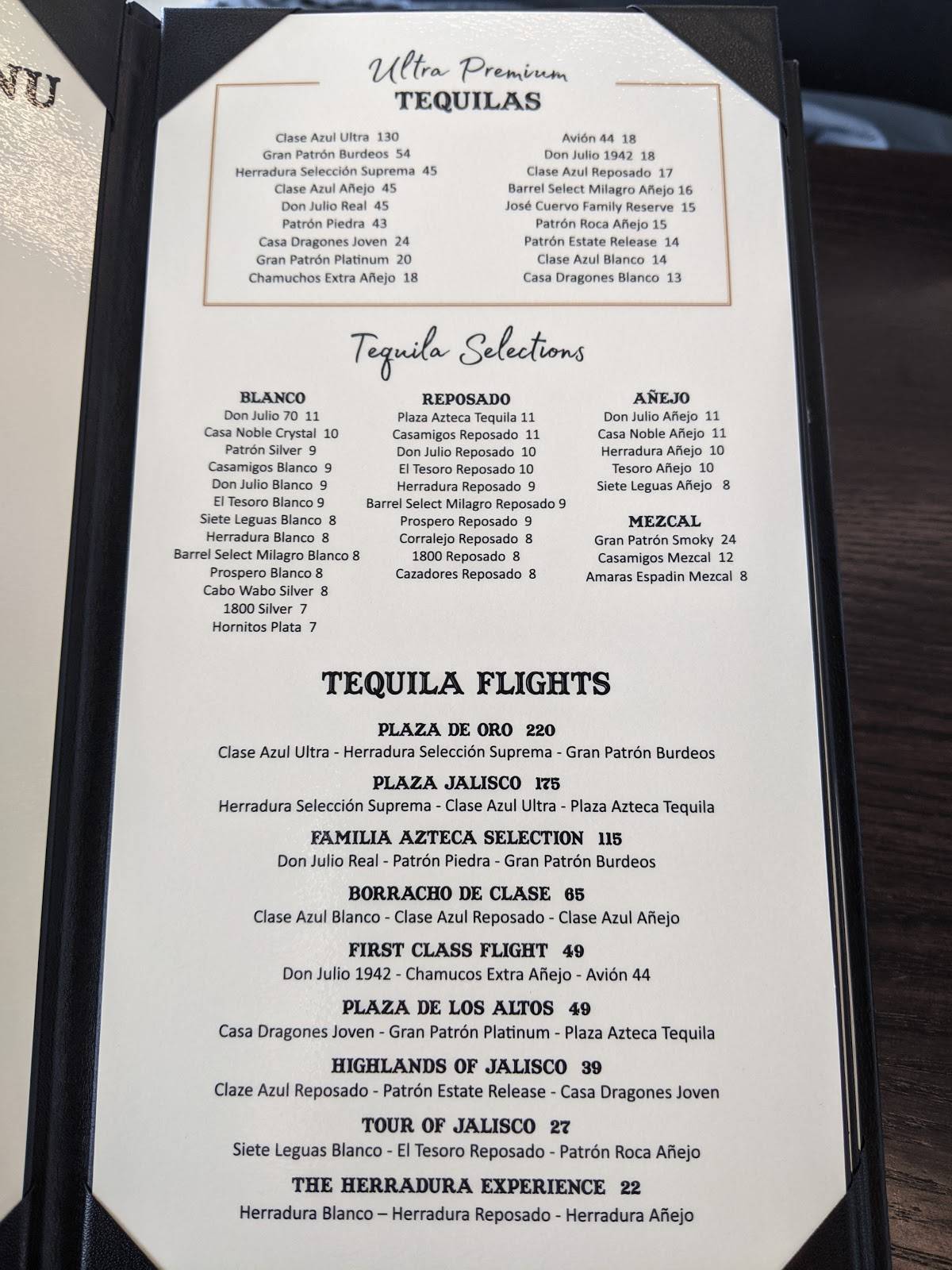Menu at Plaza Azteca Mexican Restaurant Veterans, Fargo
