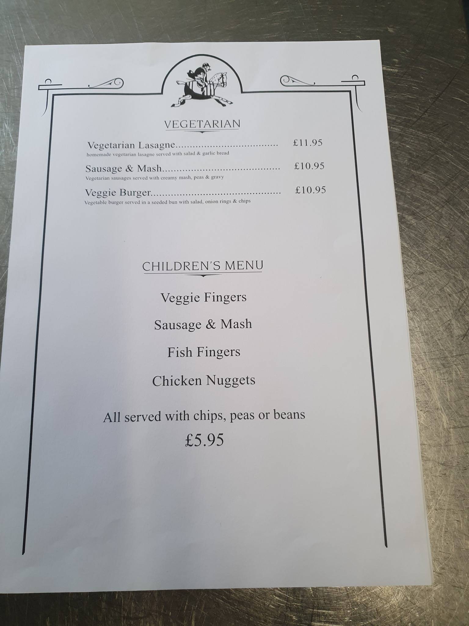 Menu at The Hobby Horse pub & bar, Ebbw Vale