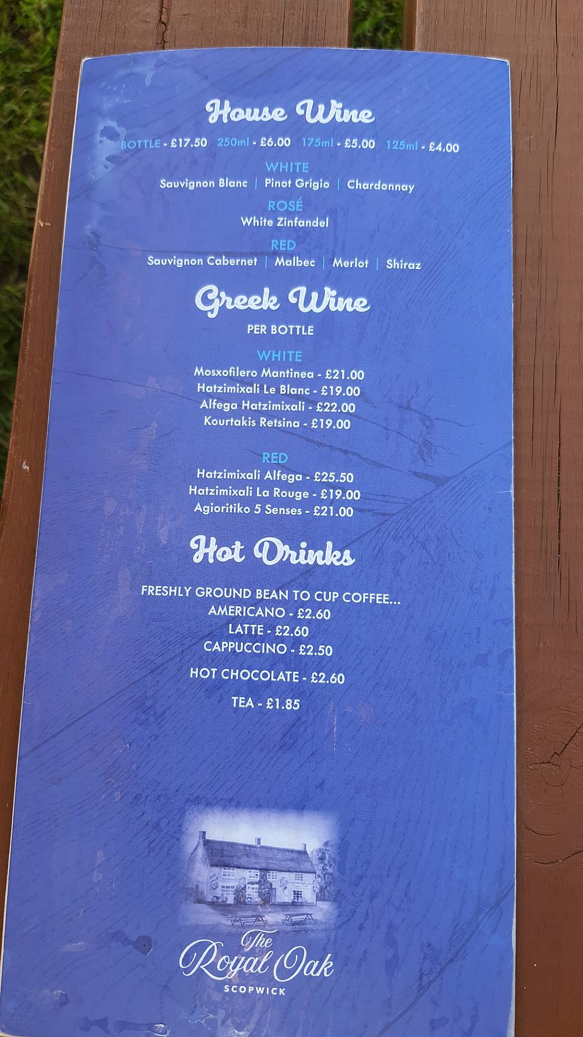 Menu at The Royal Oak Scopwick pub & bar, Metheringham
