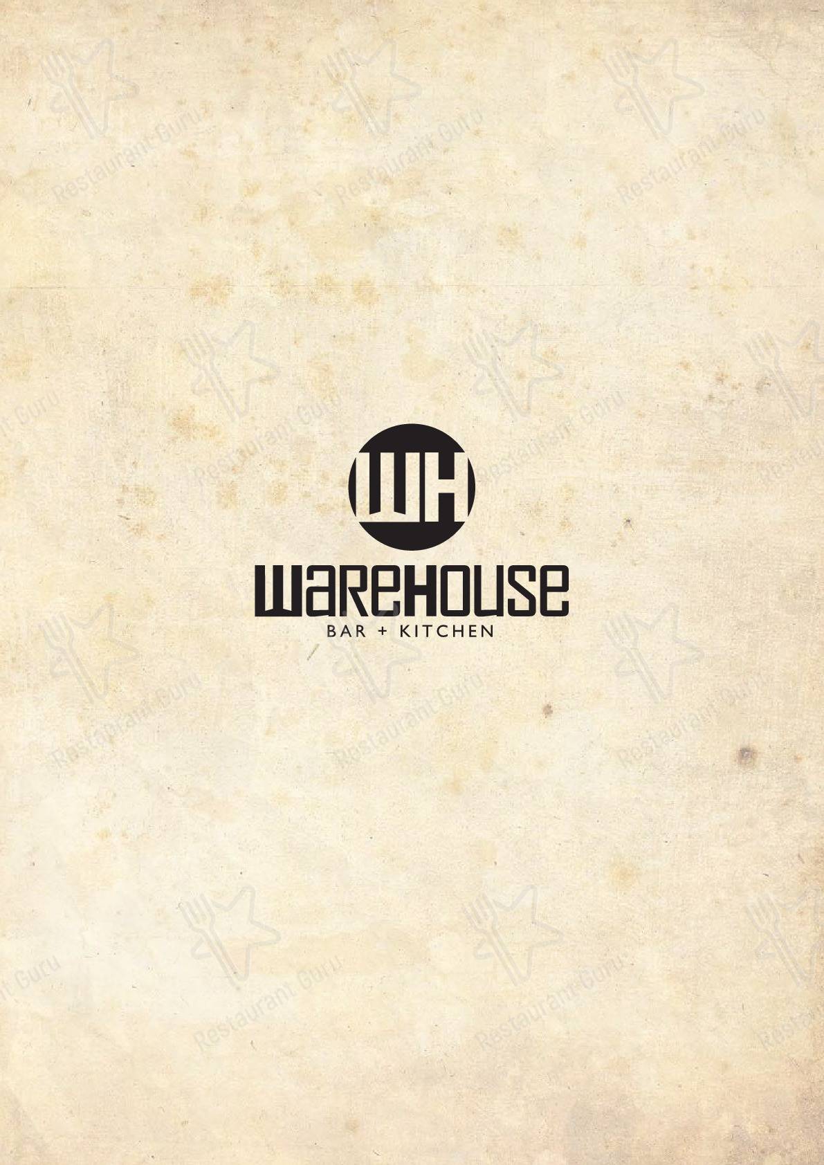 Menu at Warehouse Bar & Kitchen, Letterkenny