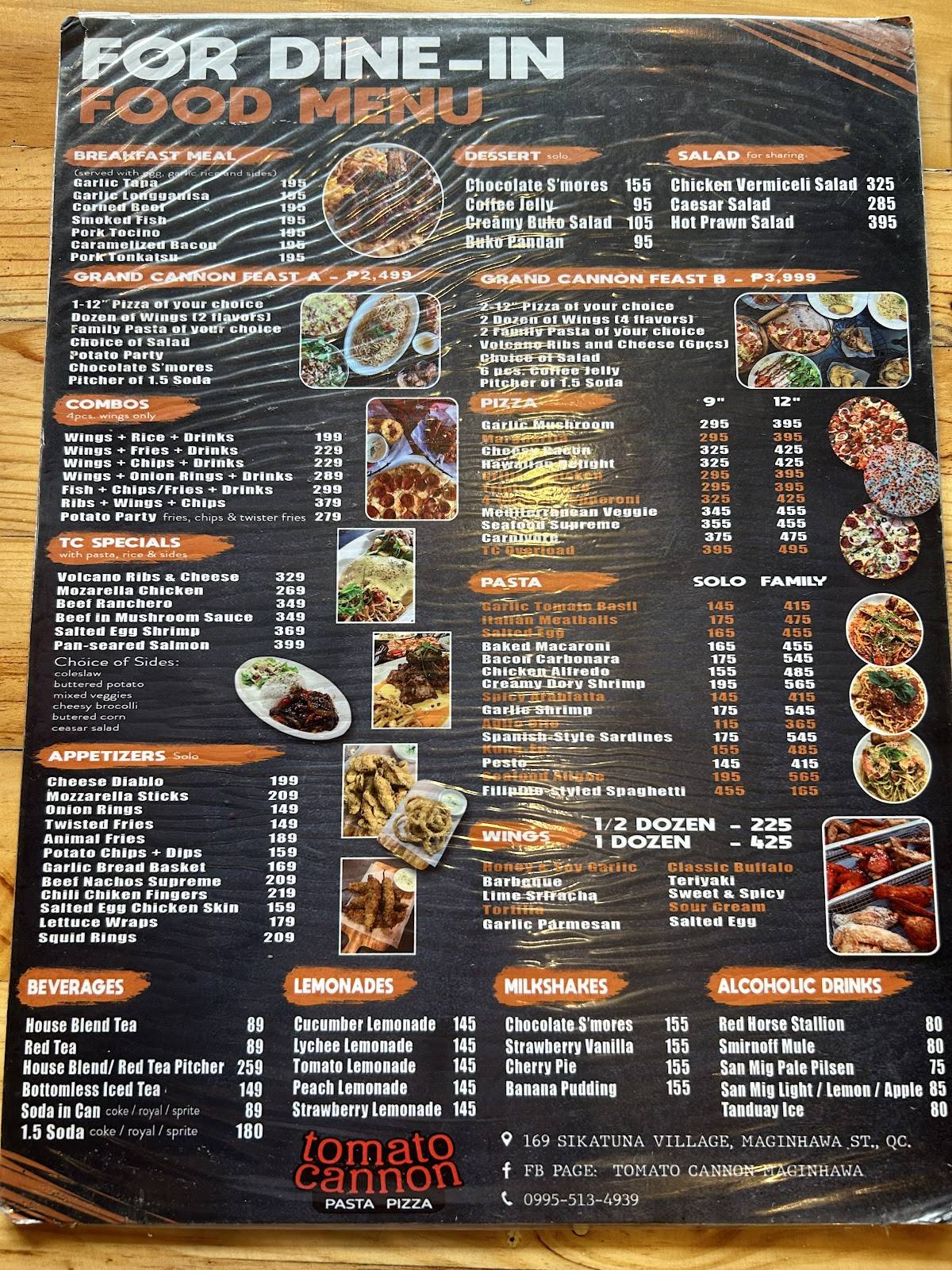 Menu at Tomato Cannon - Maginhawa Branch restaurant, Quezon City