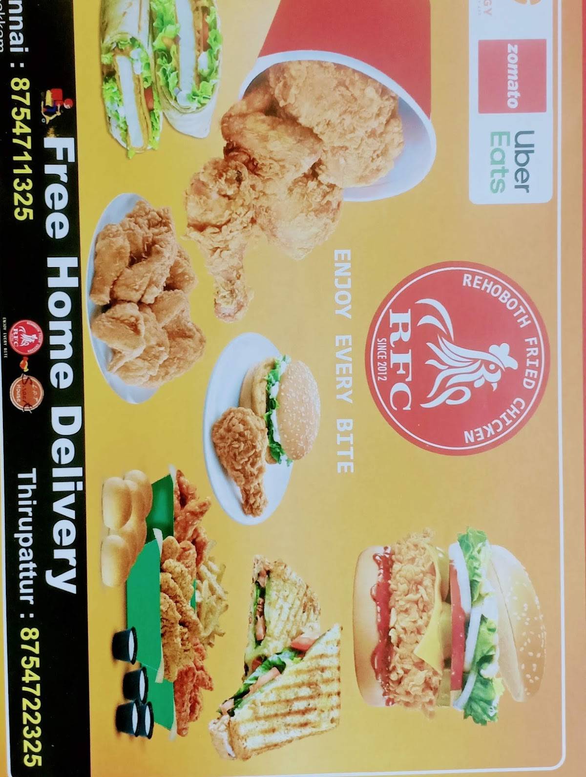 Menu at RFC (Rehoboth Fried Chicken), Chennai, Erikarai St