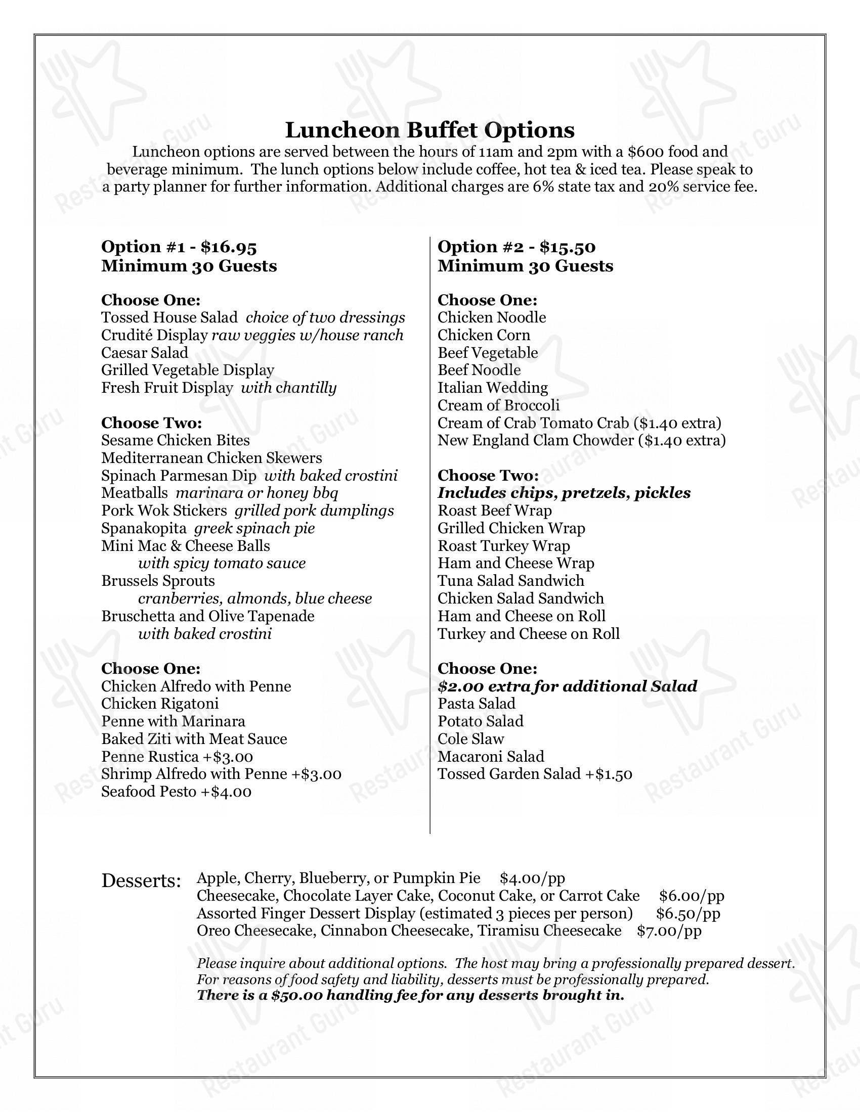 Menu at Great American Saloon steakhouse, Red Lion