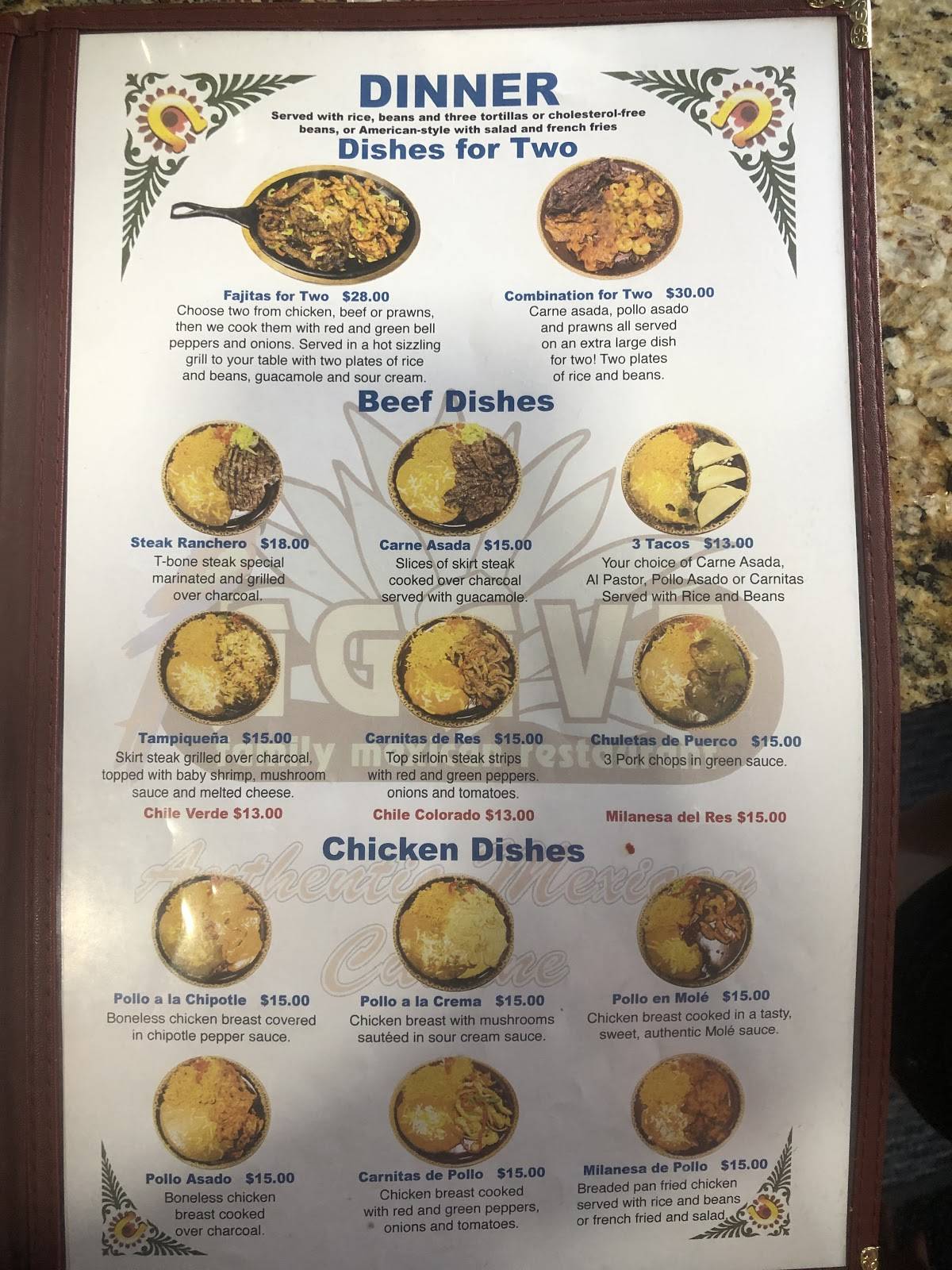 Menu at Agave Family Mexican Restaurant, Afton, 470 Washington St