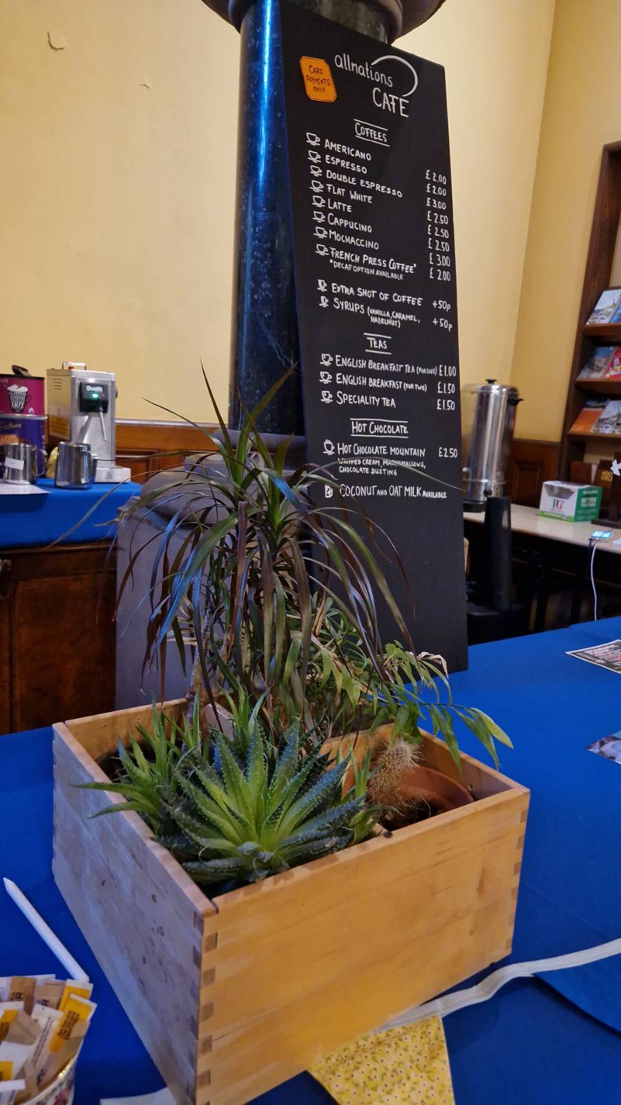 Menu at All Nations Coffee & Book Shop, Ware