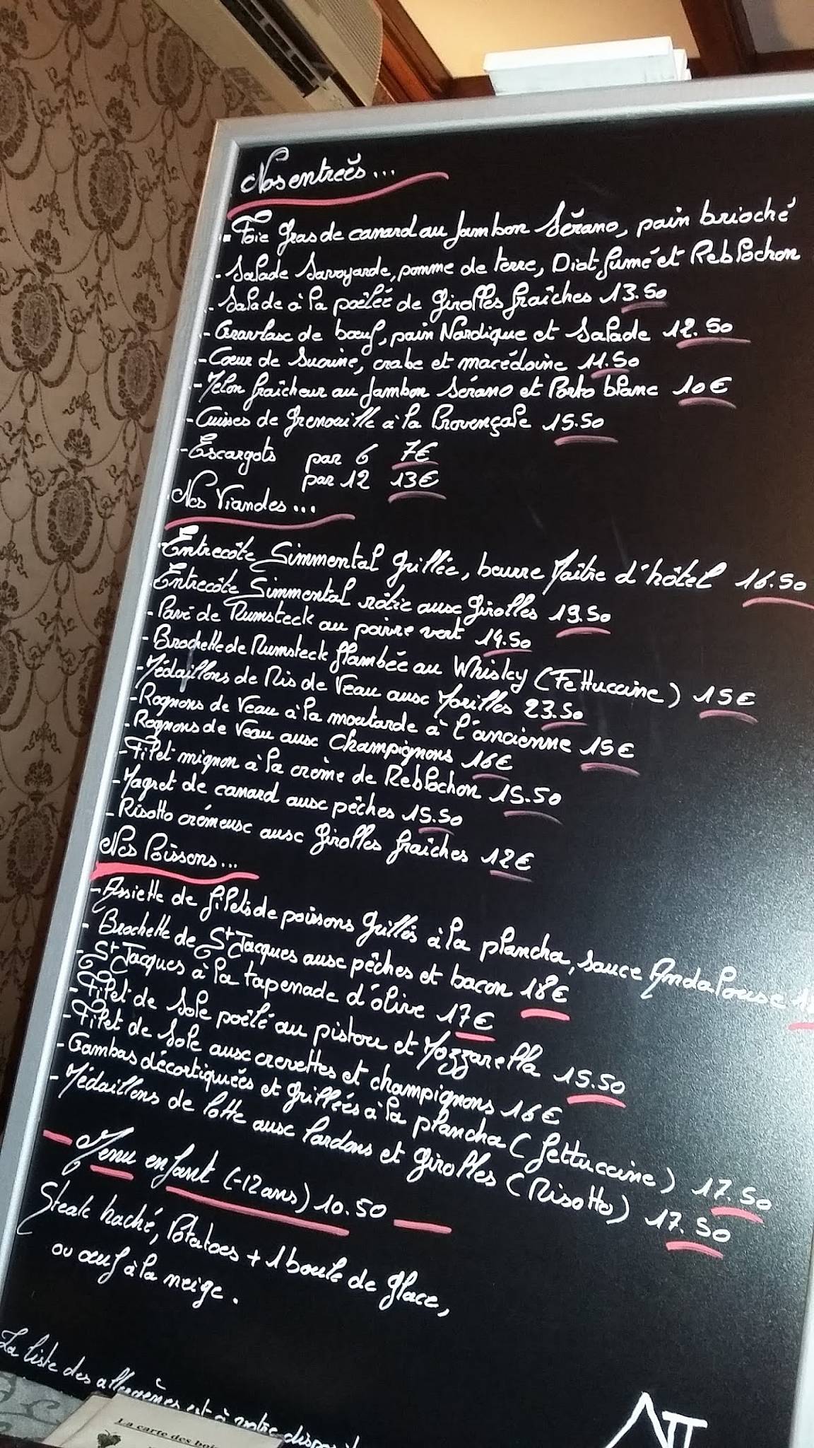 Menu au Restaurant Au Petit Creux, Jarny