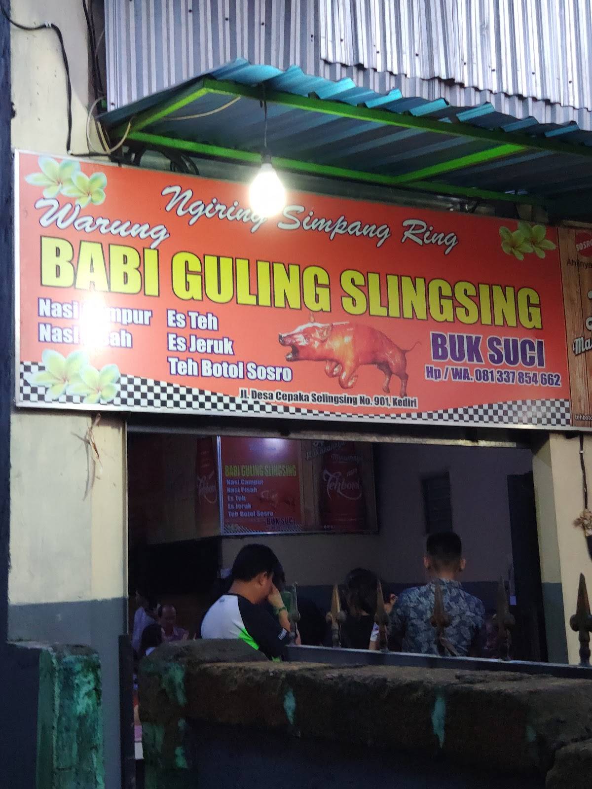 Carta del restaurante Babi Guling Slingsing "Bu Suci", Mengwi