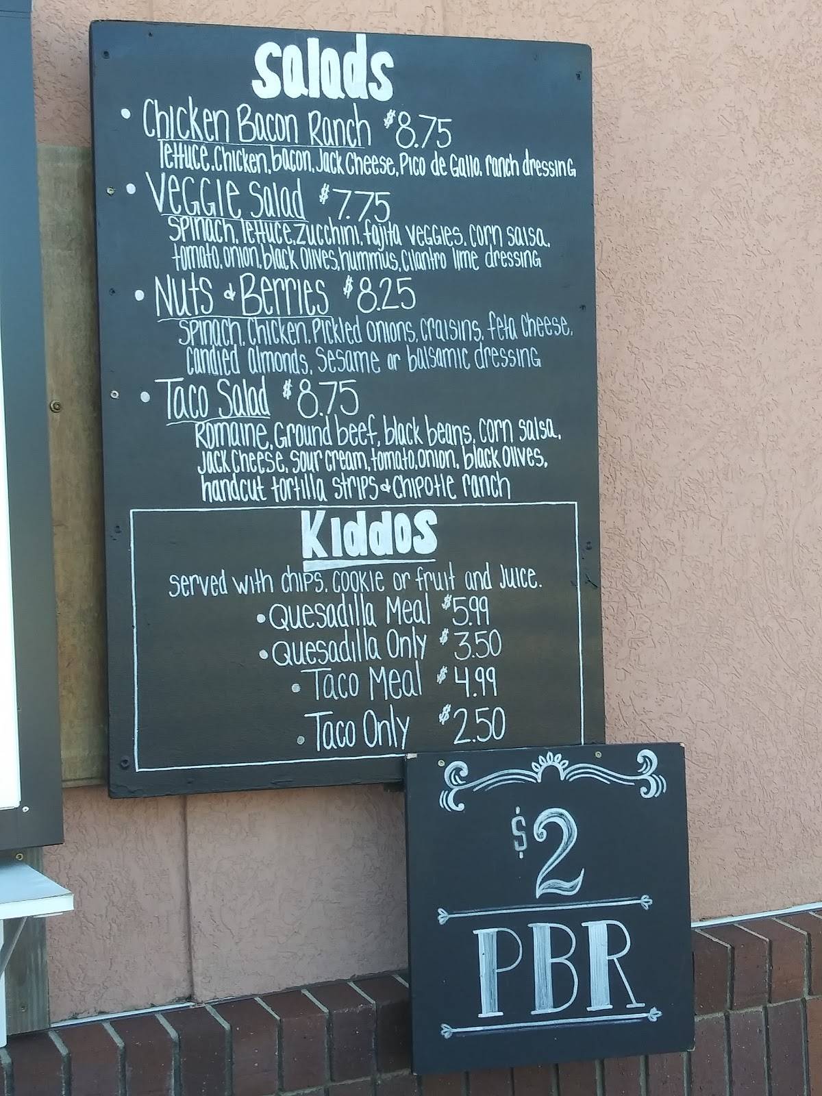 Menu at Barbacoa's, Spearfish