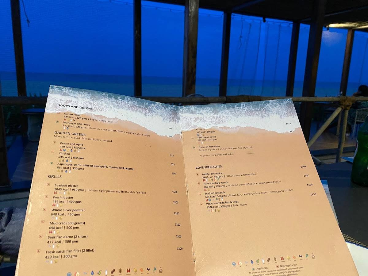 Menu at Bay View, Chennai, Taj Fisherman’s Cove Resort & Spa