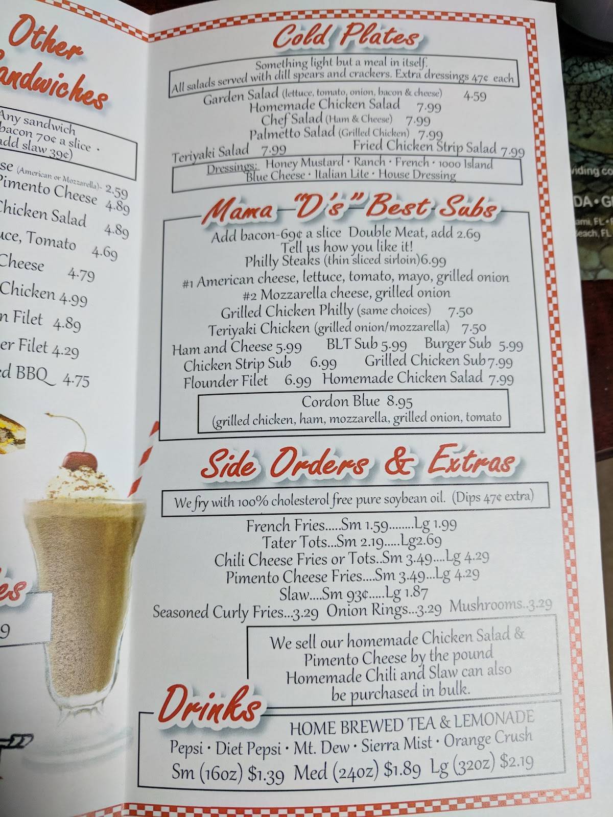 Menu at Blackmon's Little Midget restaurant, Camden