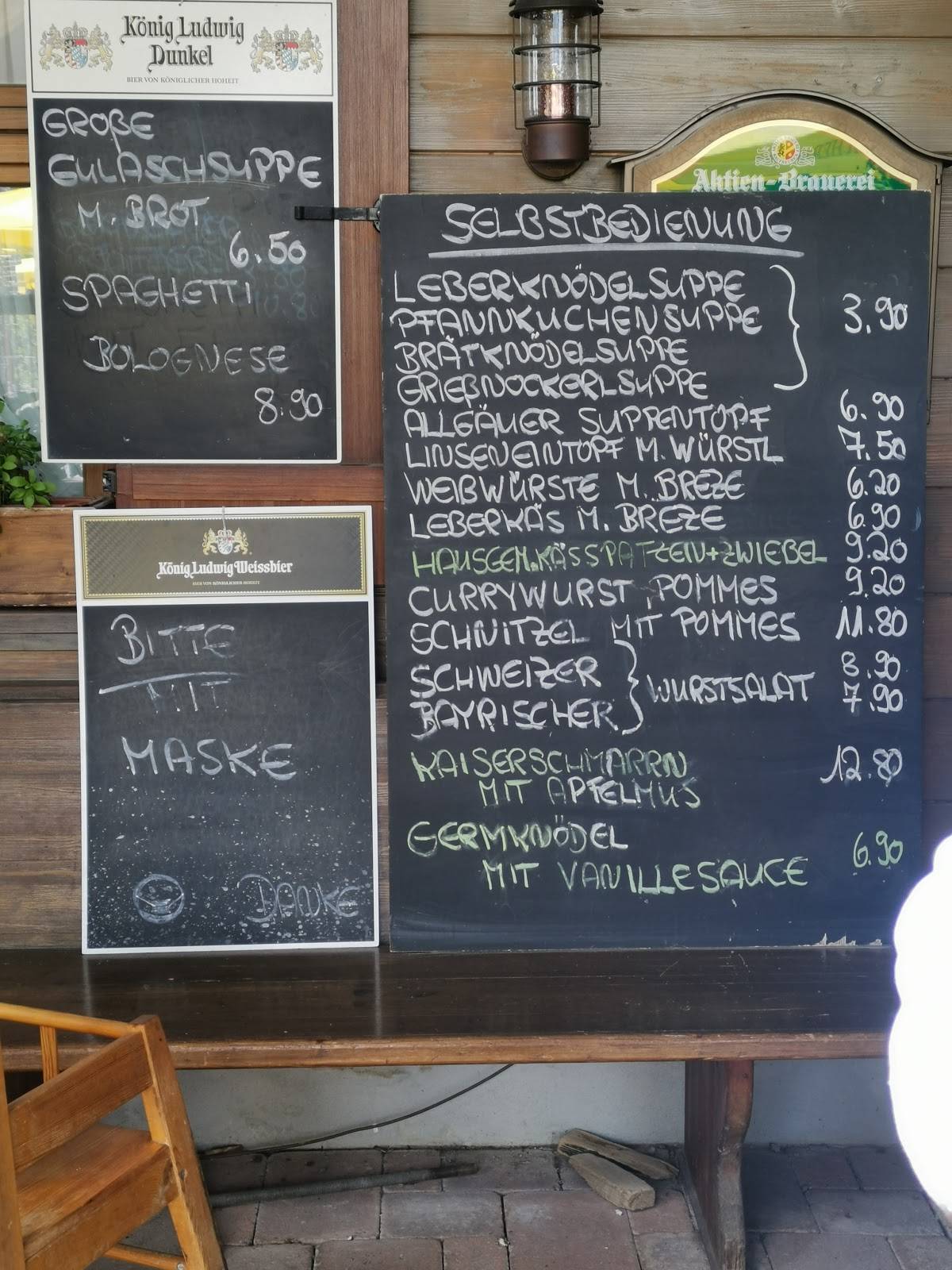 Speisekarte von Buchenberg Alm restaurant, Halblech