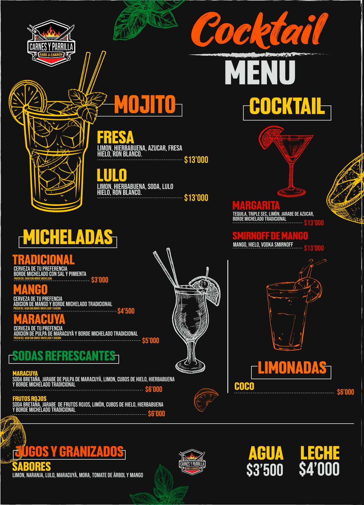 Menu at CARNES Y PARILLA restaurant, San Onofre