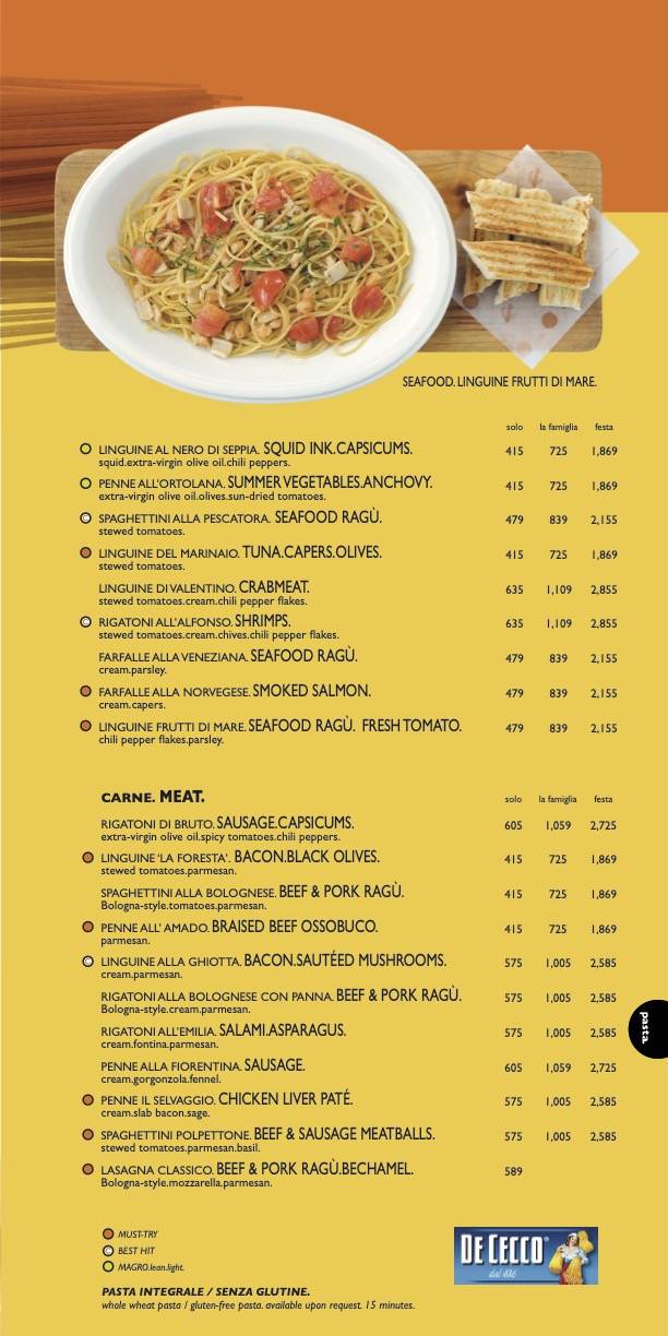 Menu at CIBO - Glorietta 4 restaurant, Makati, Glorietta 4