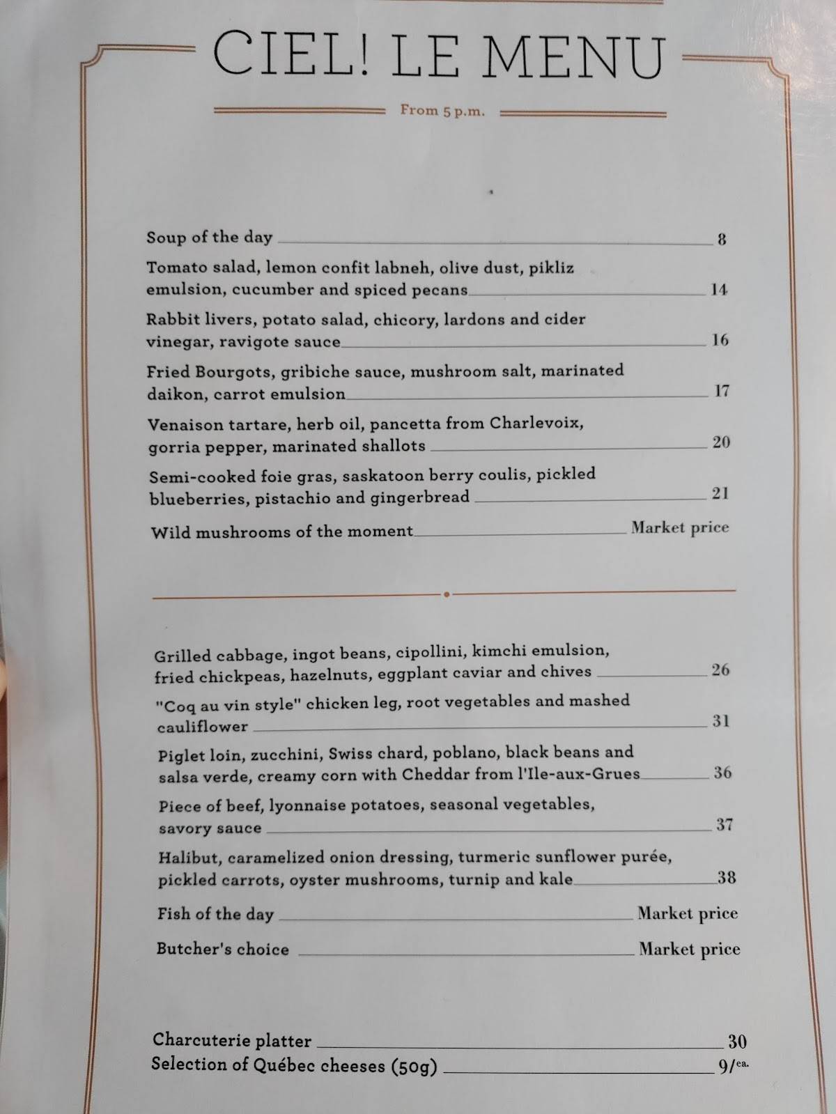 Le Gout Du Ciel Menu | Le Goût Du Ciel Pdf – ETDKHL