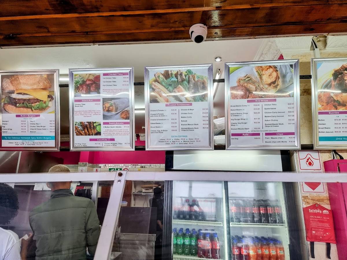 Menu at Coconut Grove Umhlanga restaurant, Durban