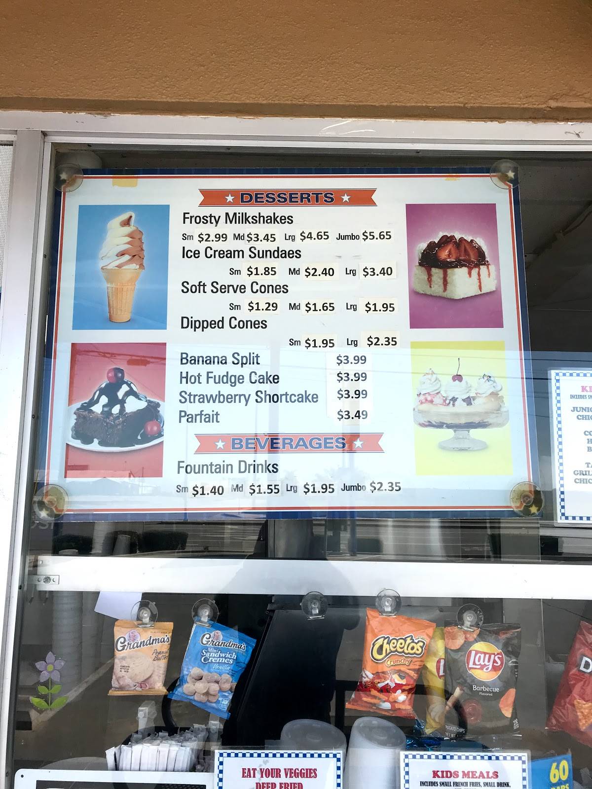 Menu at Generals Headquarters restaurant, Shafter