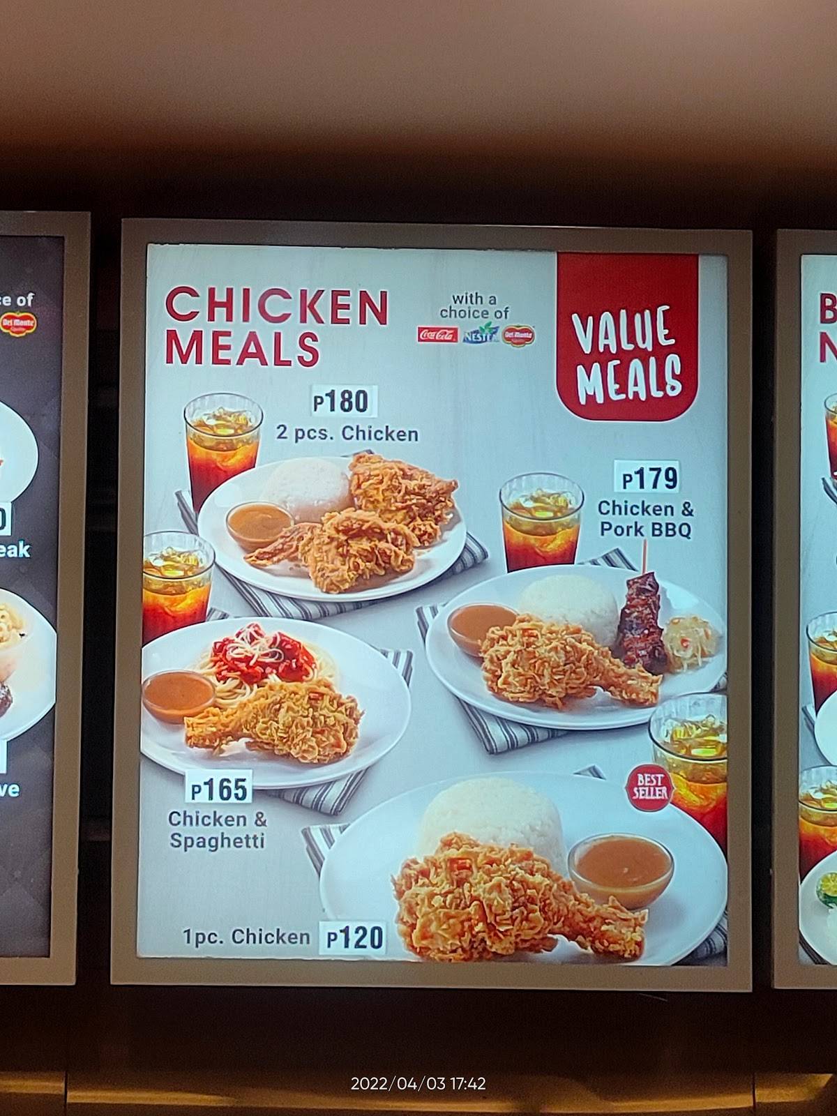 Menu at Graceland restaurant, Tabaco City, 9P4H+VX4