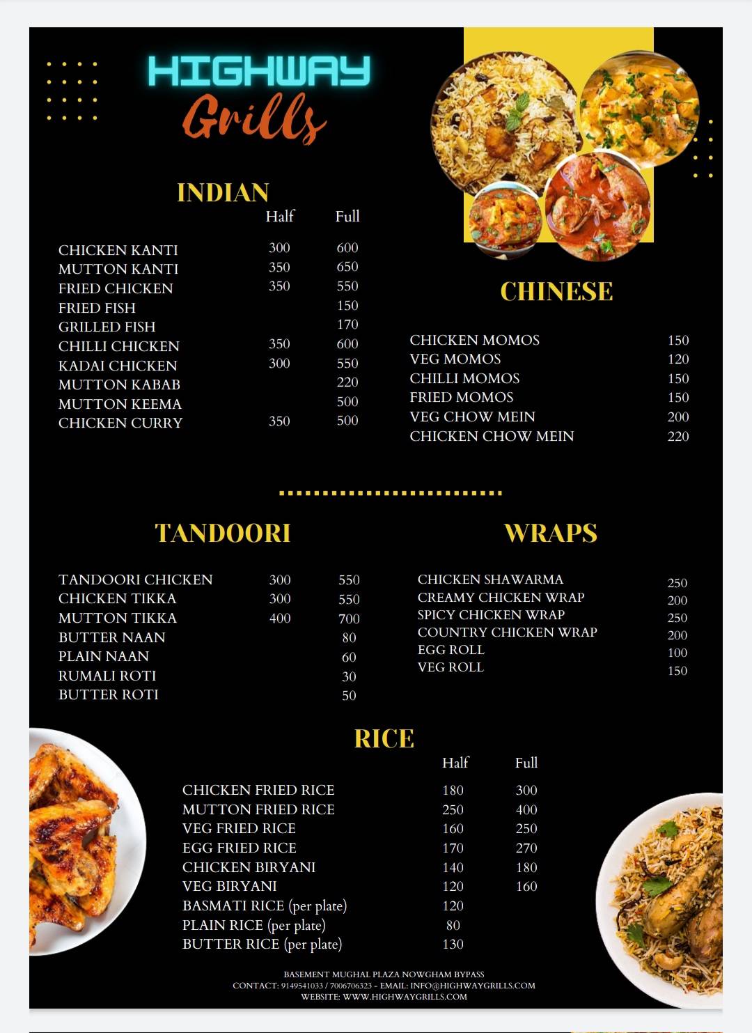 Menu at Highway Grills Fast Food & Restaurant, Srinagar, National ...