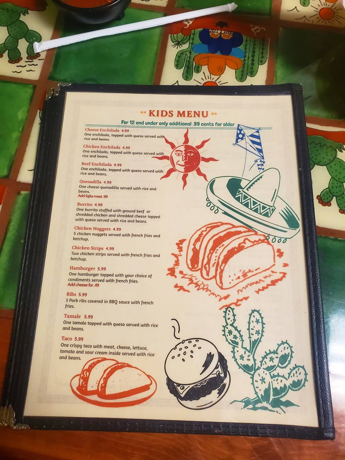 Menu at Jocelyn's Mexican Grill restaurant, Longview, Wal St suite 101