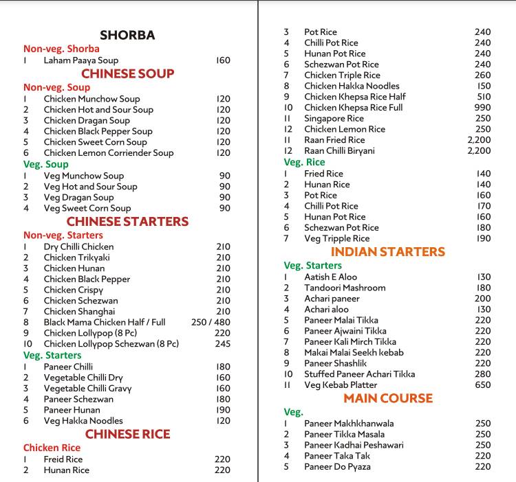 Menu at KK's Rutba Gazeebo, Thane