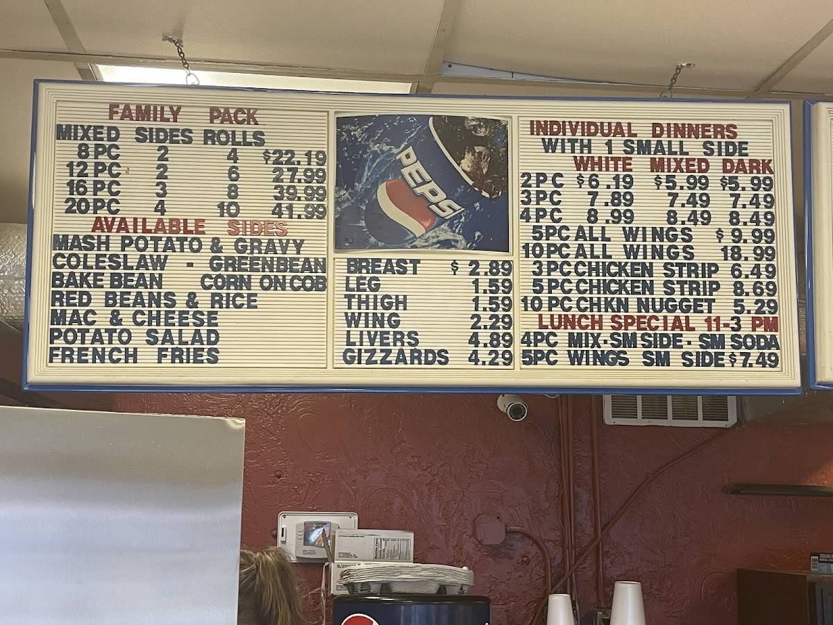 Menu at King Edwards Fried Chicken fast food, Saint Charles