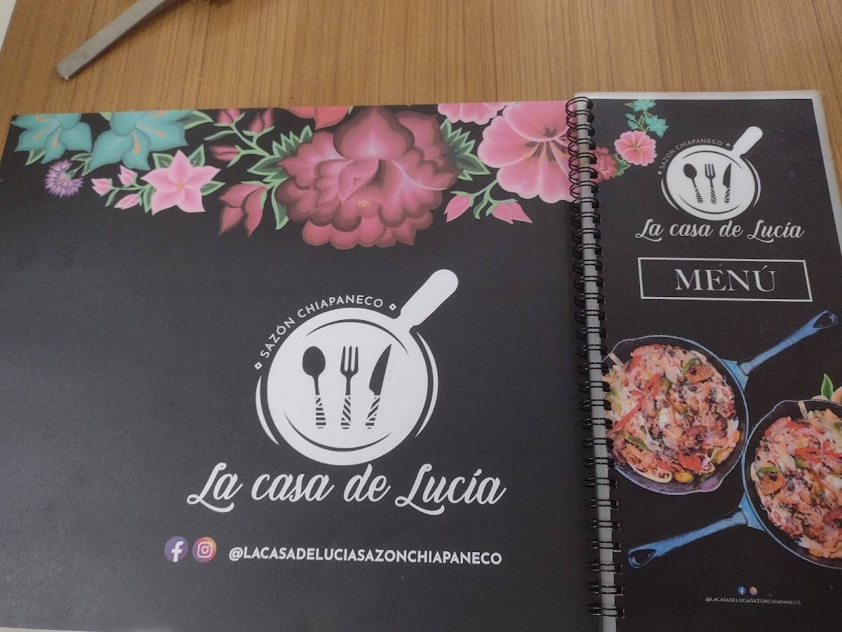 Menu at La casa de Lucía Sazón Chiapaneco restaurant, Tapachula