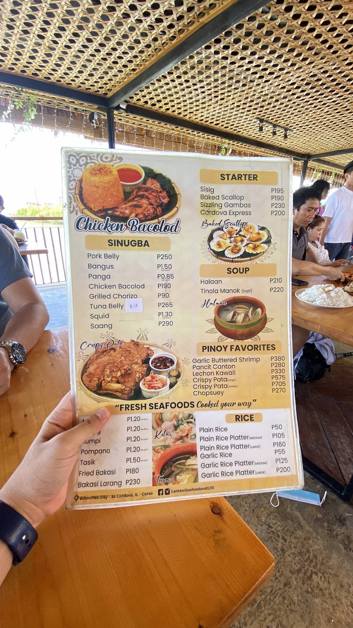 Menu at Lantaw Floating Native Restaurant - Cordova, Cebu City