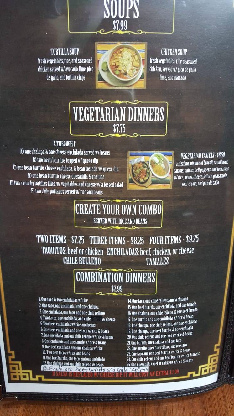 Menu at Las Brisas Authentic Mexican Restaurant, Pevely