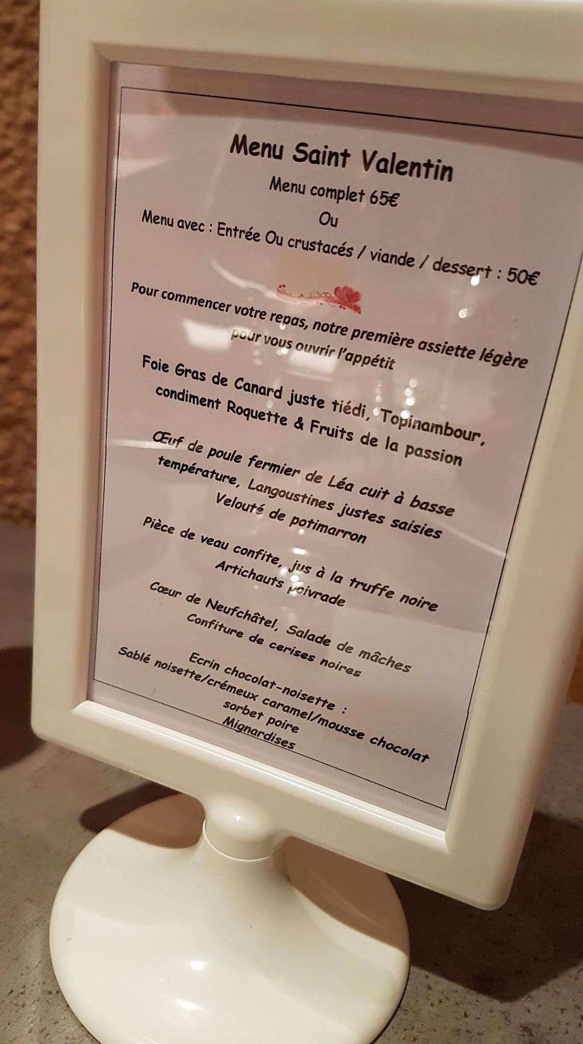 Menu au Restaurant Le Flamboyant Bistro Gastro, Riom
