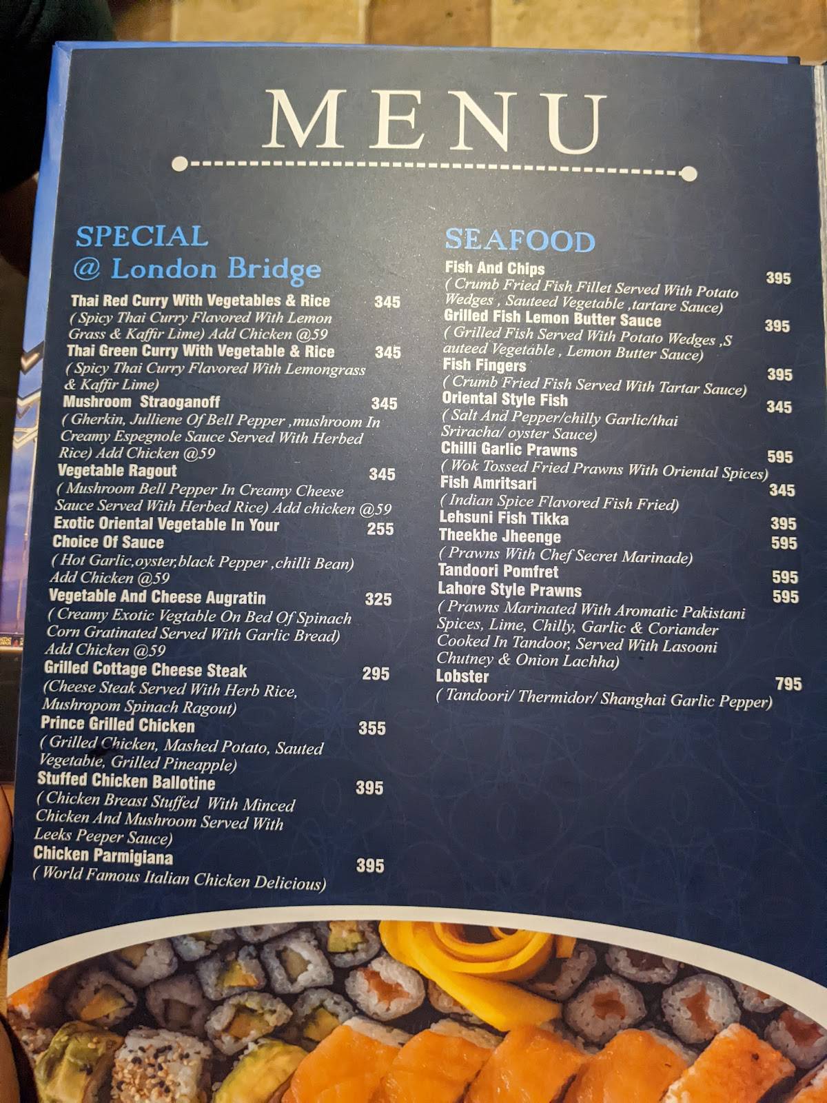 Menu at London Bridge Rooftop Restaurant, Muzaffarpur