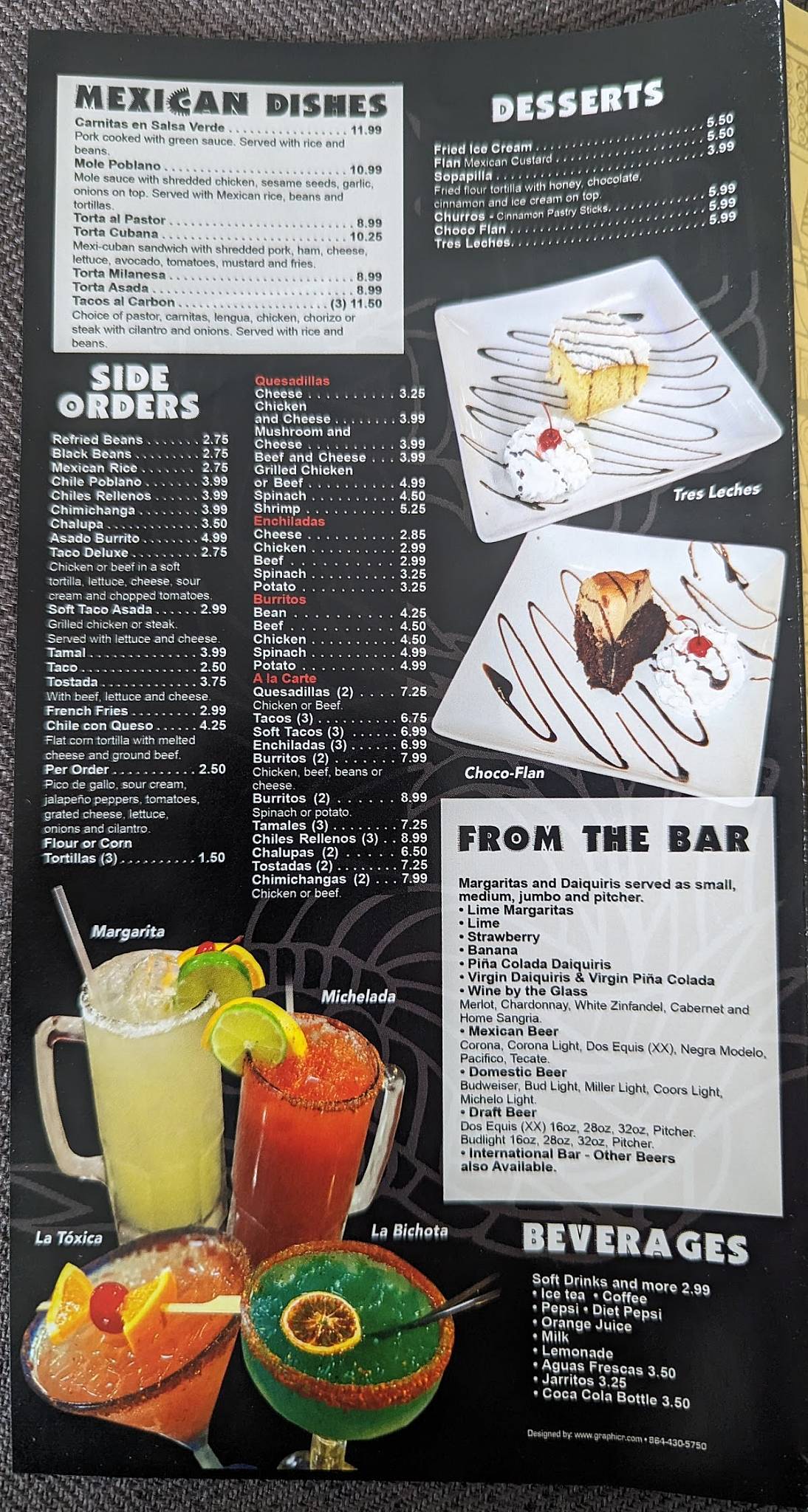 Menu at Los Mayas Mexican Grill Taylors restaurant, Greer