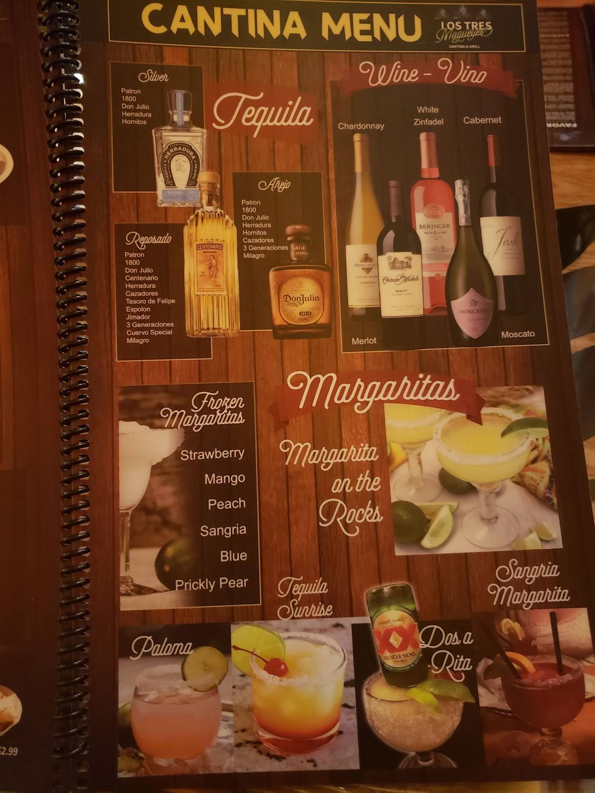 Menu at Los Tres Magueyes Cantina & Grill restaurant, Temple, S General ...