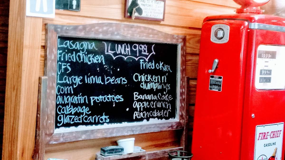 Menu at Mama Jack's restaurant, Kountze