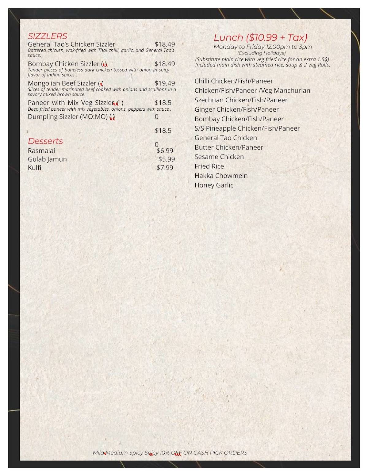 Menu at Mela Kitchen (Authentic Indian Chinese Hakka Cuisine ...