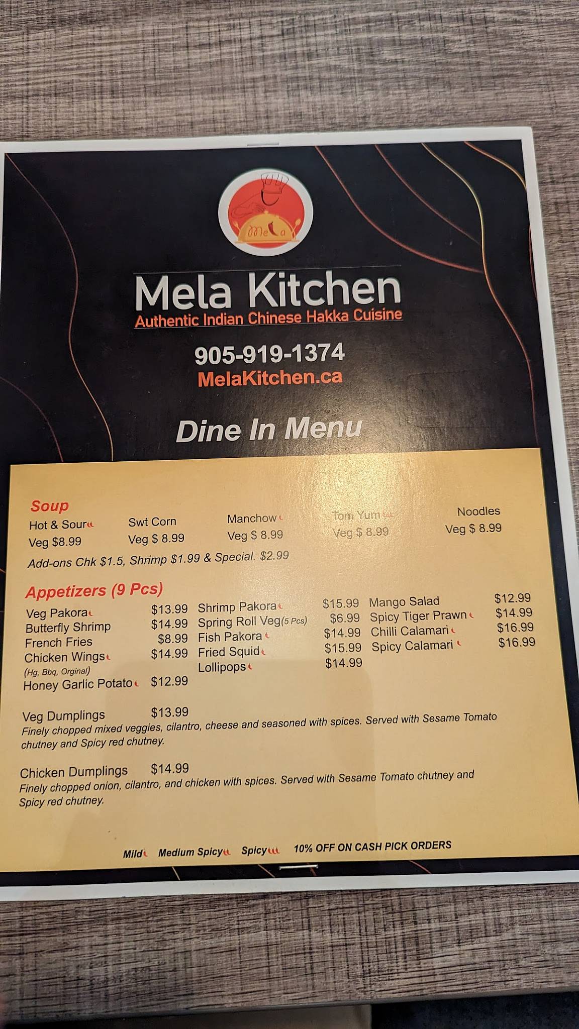 Menu at Mela Kitchen (Authentic Indian Chinese Hakka Cuisine ...