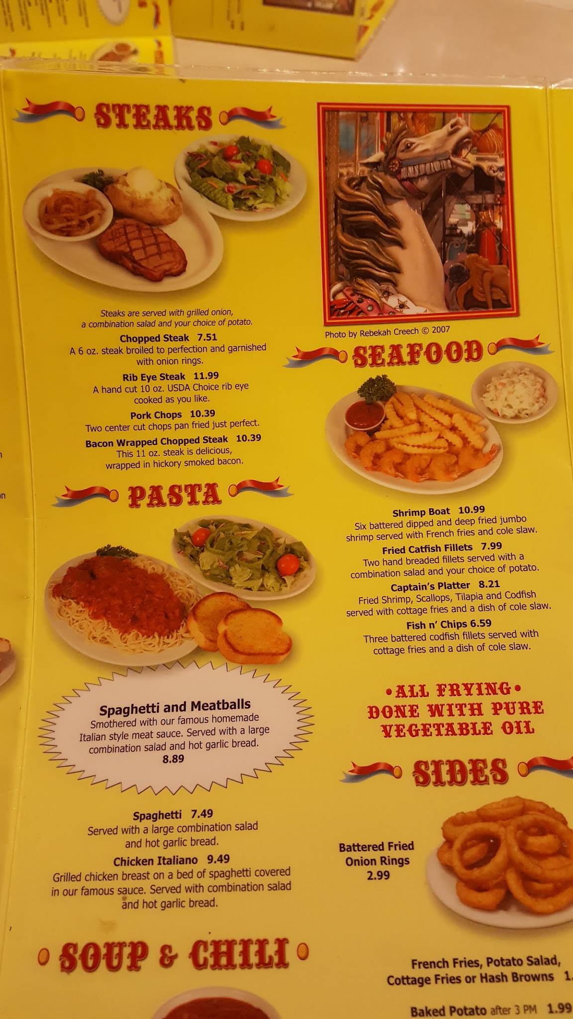 Menu at Merry Go Round Restaurant, Evansville