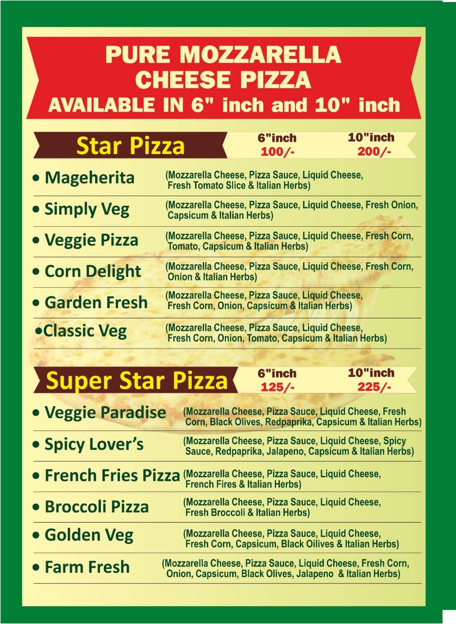 Menu at Mozzarella Pizza Hub, Mumbai