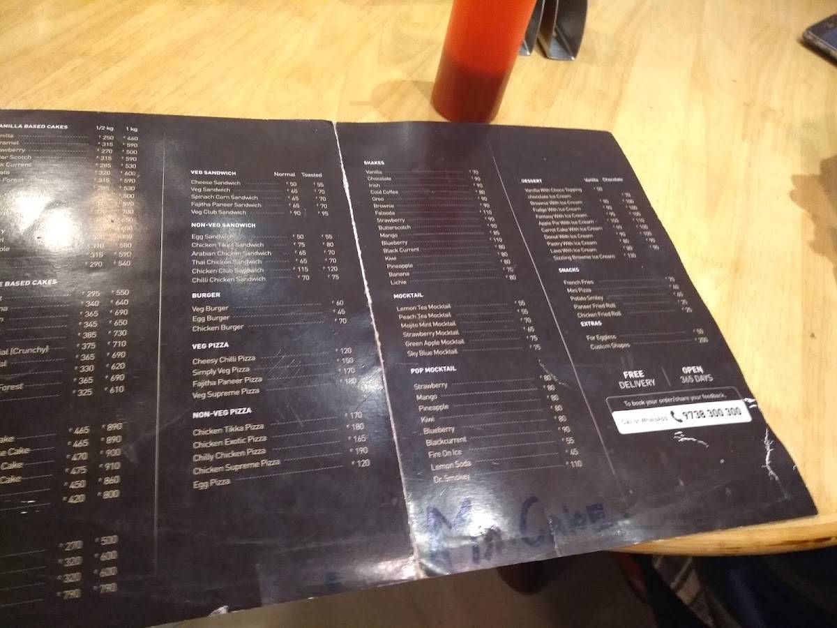 Menu at Mr.cake, Chennai, W62G+8HV