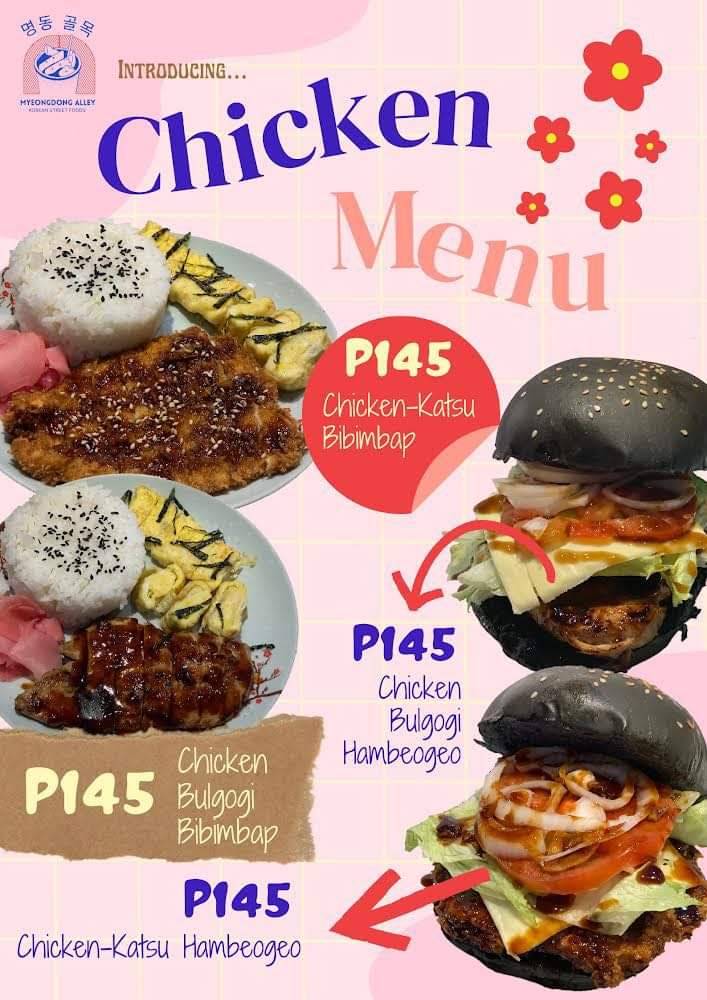 Menu at Myeongdong Alley Korean Street Foods restaurant, Mandaluyong