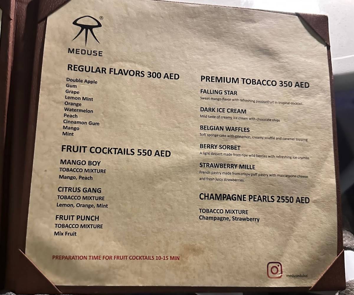 Menu at NAMMOS Dubai restaurant, Dubai